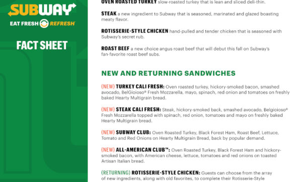 Subway® debuts largest menu update in the brand’s history | Eat Fresh ...